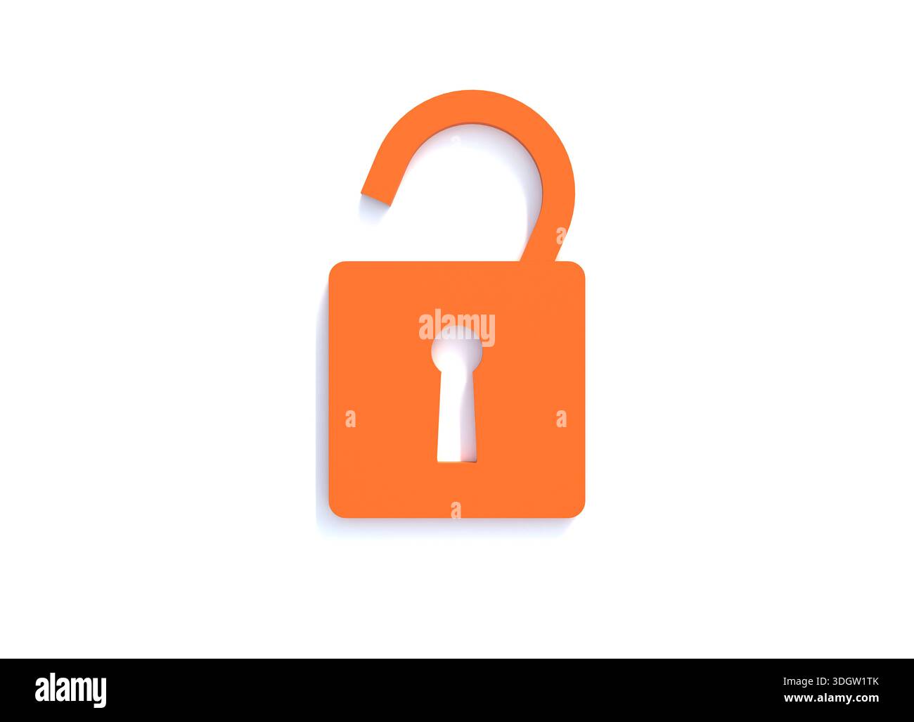 Open padlock symbol in orange. Open padlock symbol in orange. Safety ...