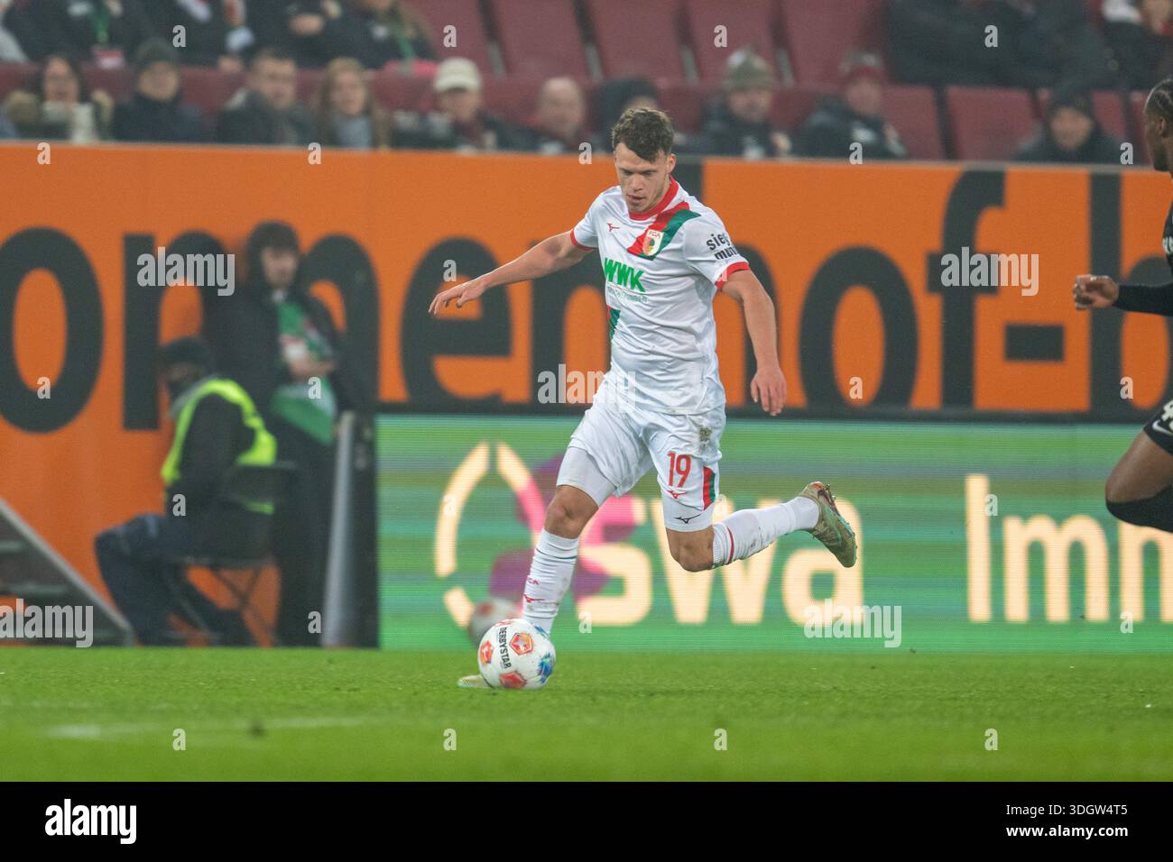 AUGSBURG, GERMANY - JANUARY 18, 2026: Robin Fellhauer of FC Augsburg in ...