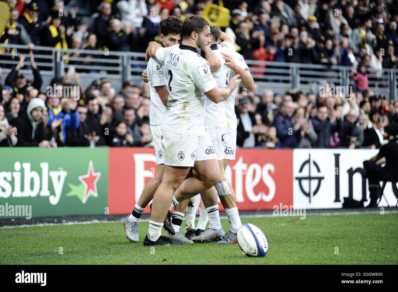Team of Stade Rochelais during the Champions Cup, Pool 3, rugby union ...