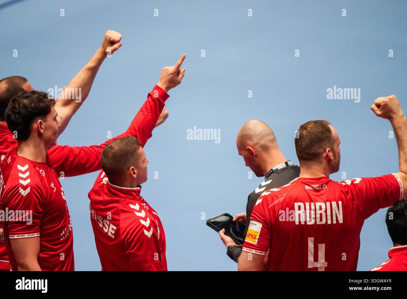 Bærum 20260118. Switzerland's players during the European Championship ...