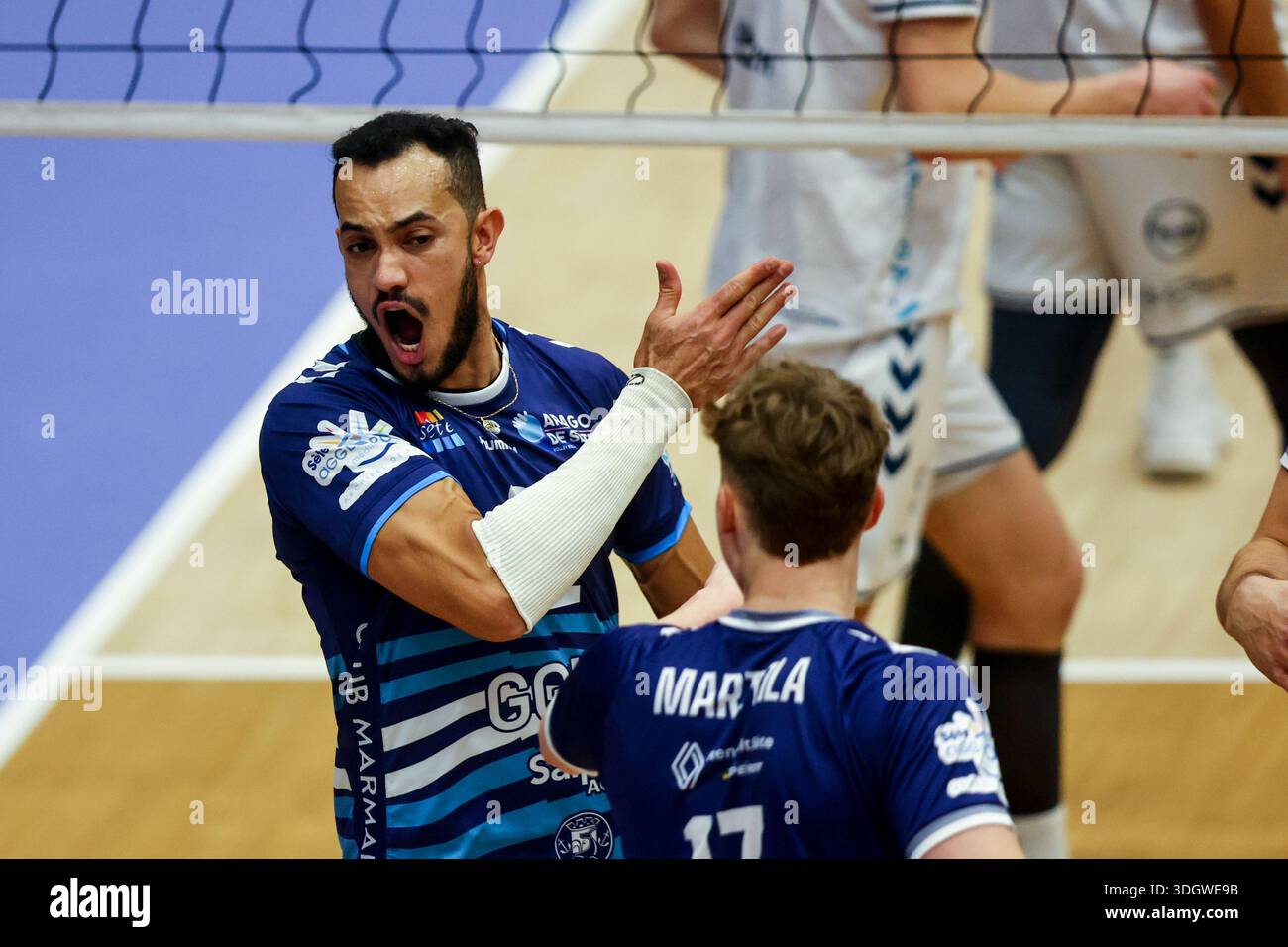 Hugo DE LEON of Sete celebrates during the Marmara Spike League match ...