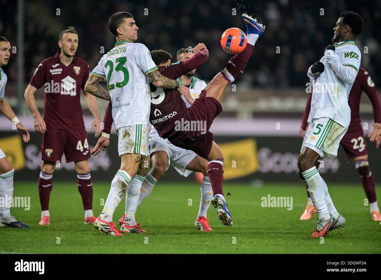 #19 Che Adams of Torino in action during the Serie A match between Torino FC and AS Roma at ...