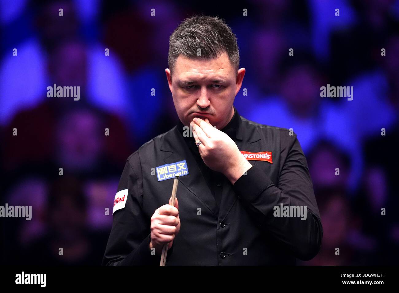 Kyren Wilson reacts during the final on day eight of the 2026 Johnstone ...