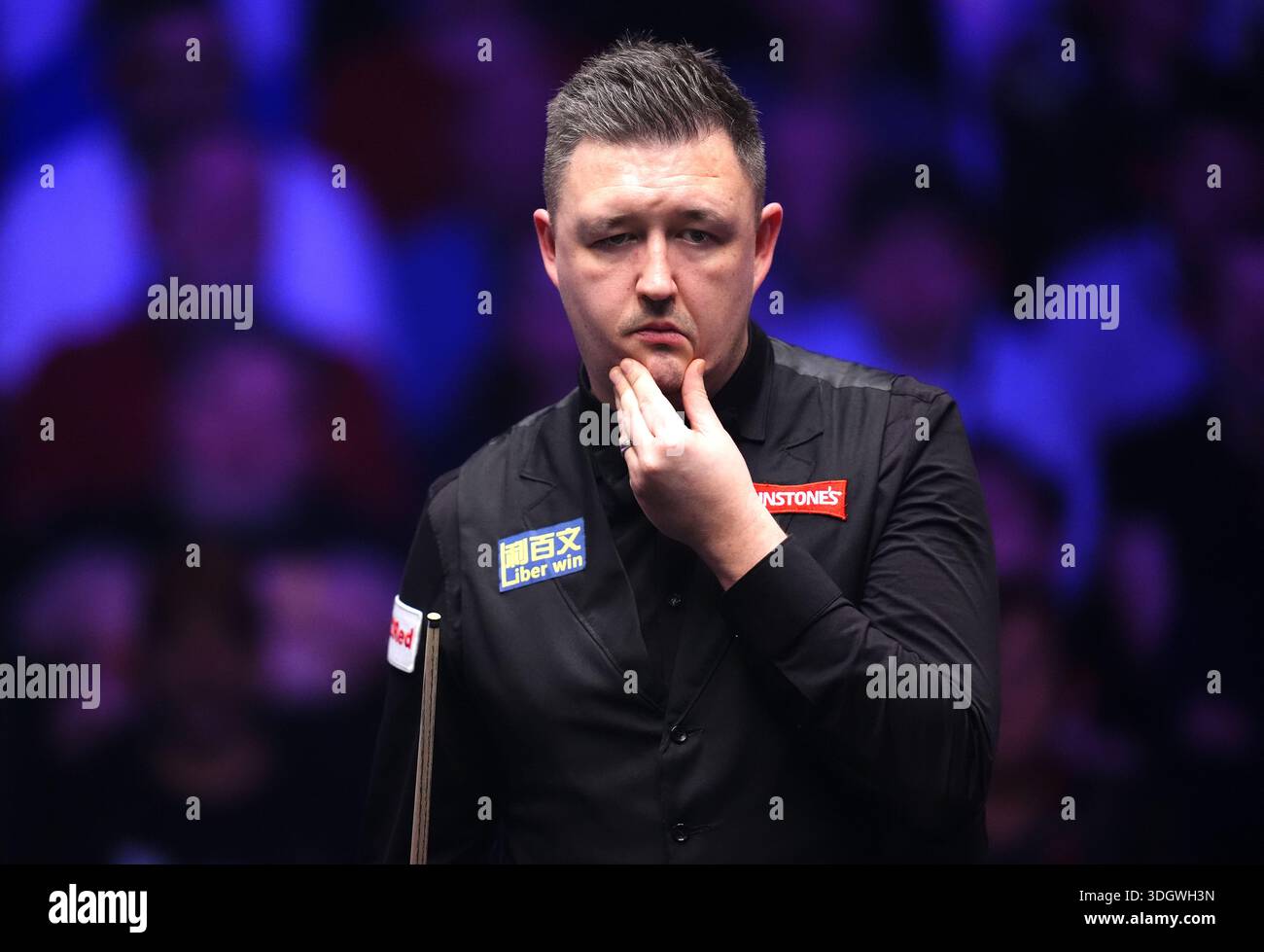 Kyren Wilson reacts during the final on day eight of the 2026 Johnstone ...