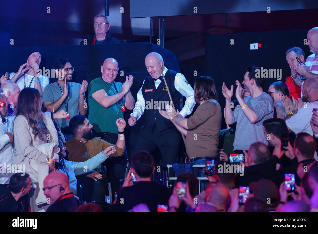 John Higgins's walk on during The Johnstone’s Paint Masters Snooker ...