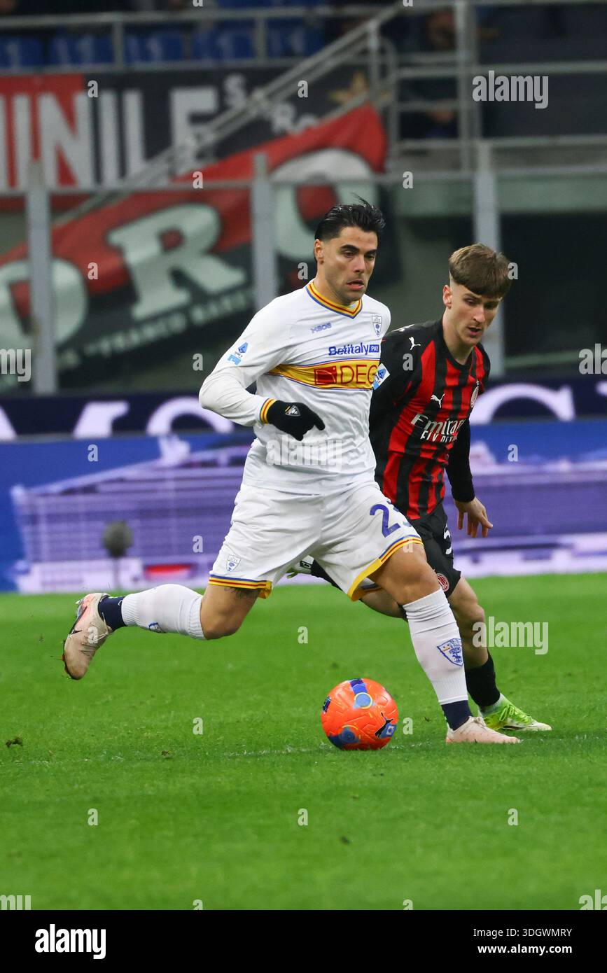 Milano, Italy, January 18 2026. Riccardo Sottil in action during Serie ...