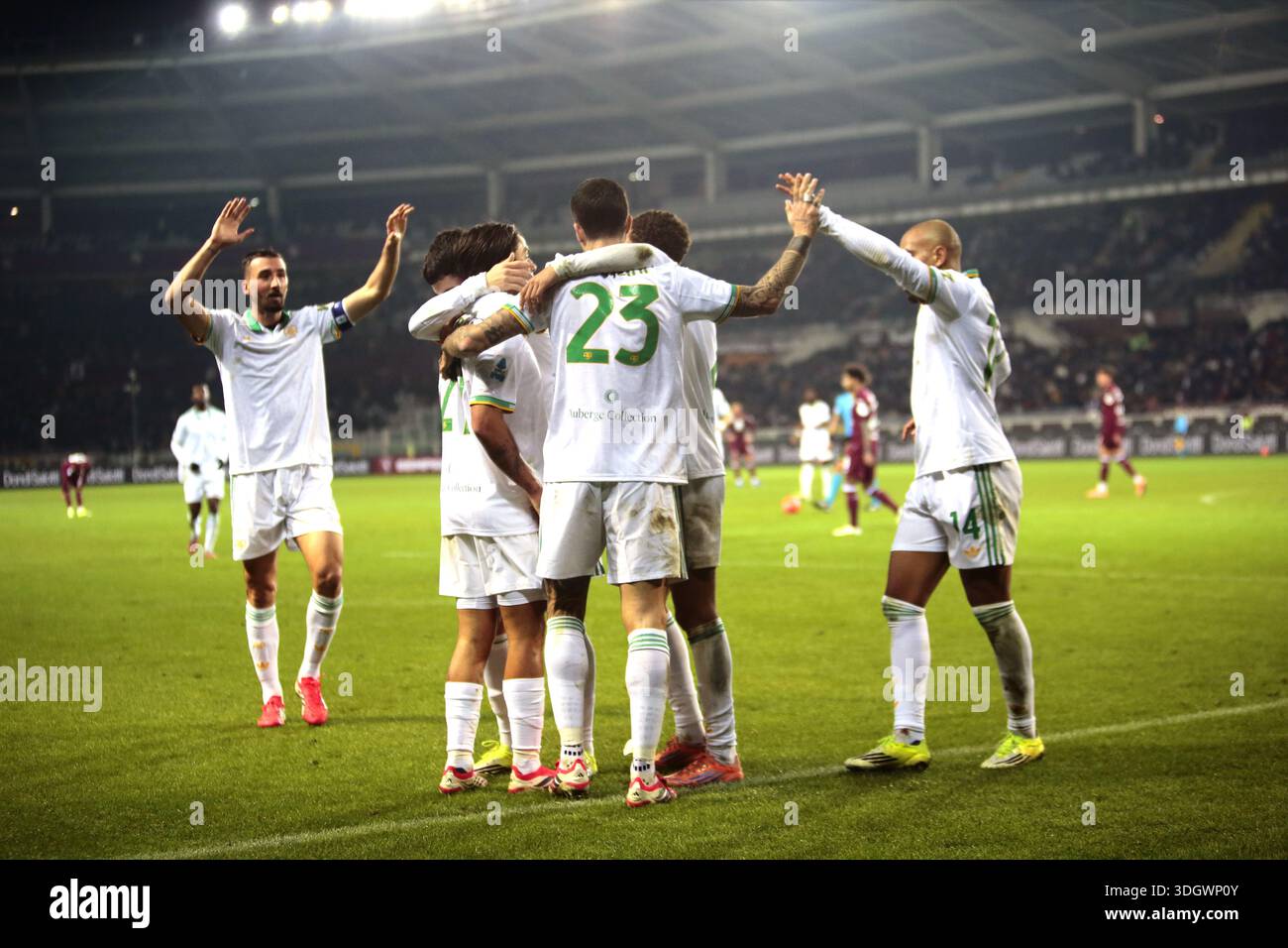 Paolo Dybala of AS Roma celebrating with team mates after a goal during ...