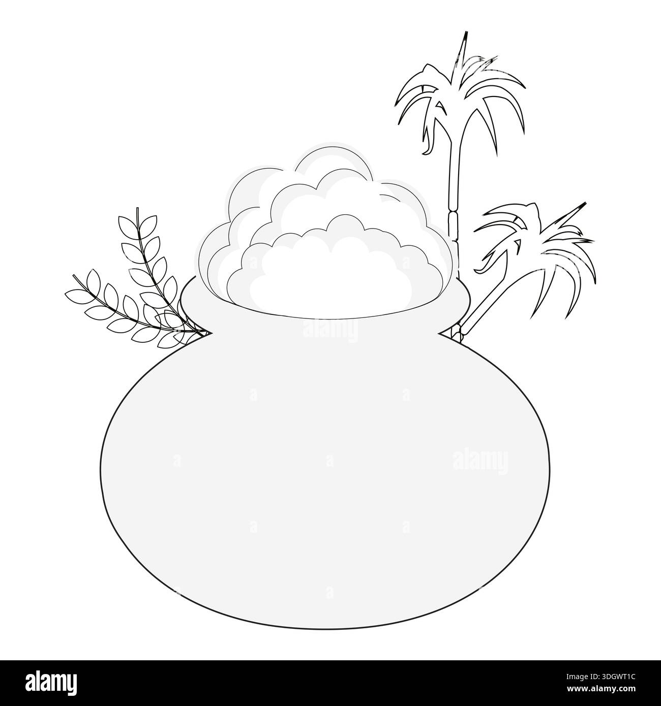 Vector illustration design pongal Black and White Stock Photos & Images ...