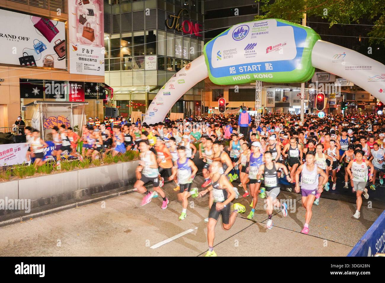 Start of half marathon race on January 18, 2026 in Hong Kong. (Photo by ...