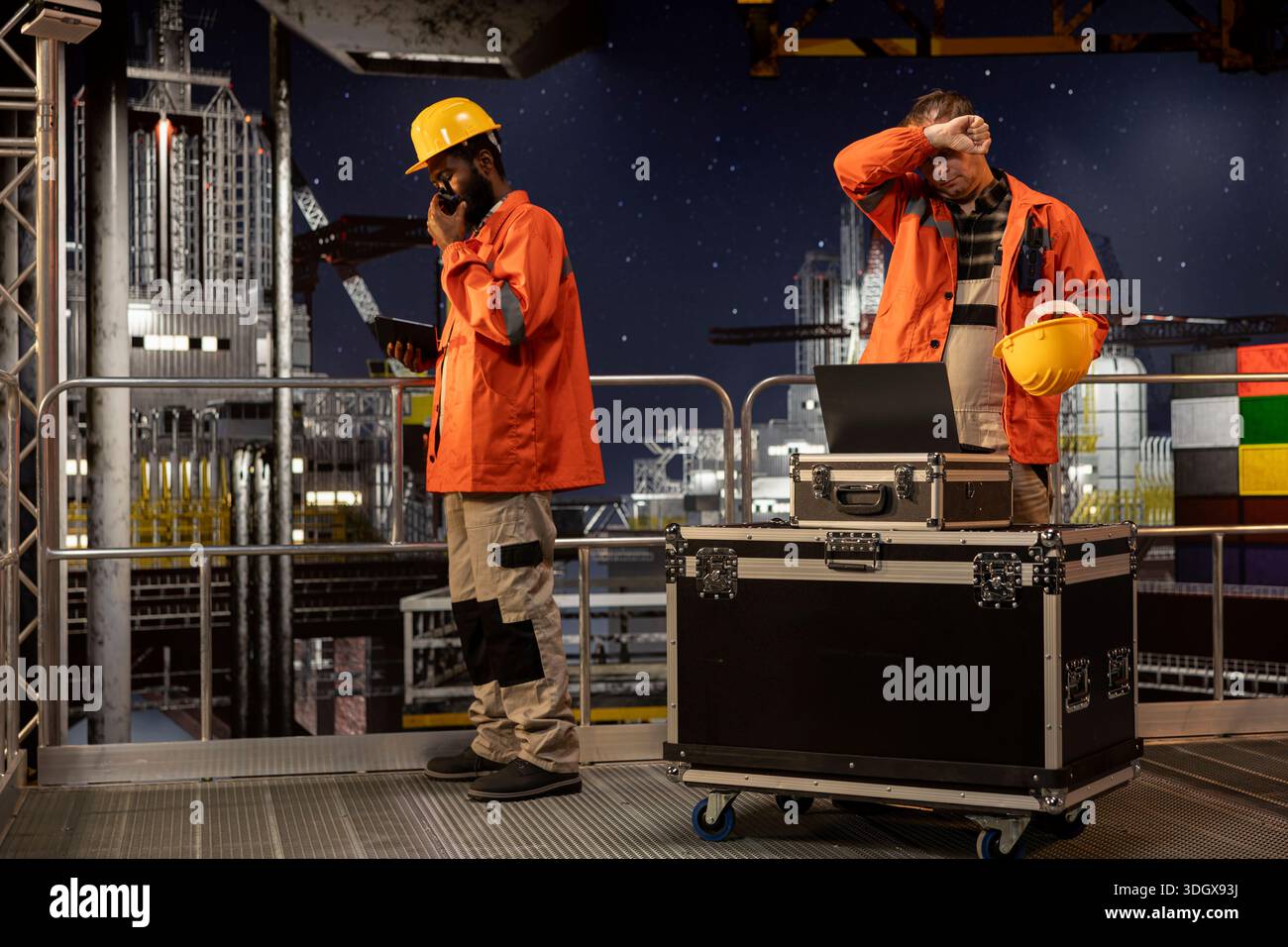 Concerned employee on offshore oil hi-res stock photography and images ...