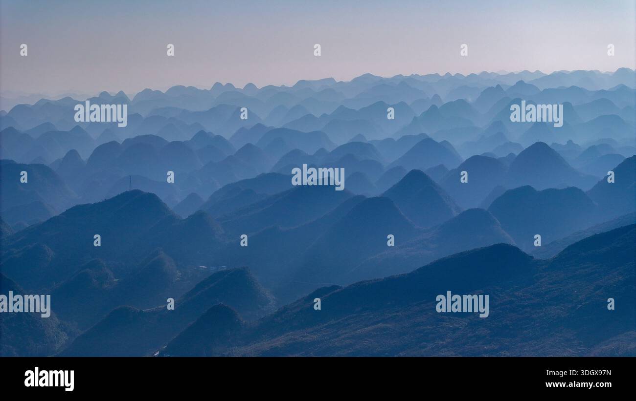XINGYI, CHINA - JANUARY 18, 2026 - The scenery of karst landforms in ...