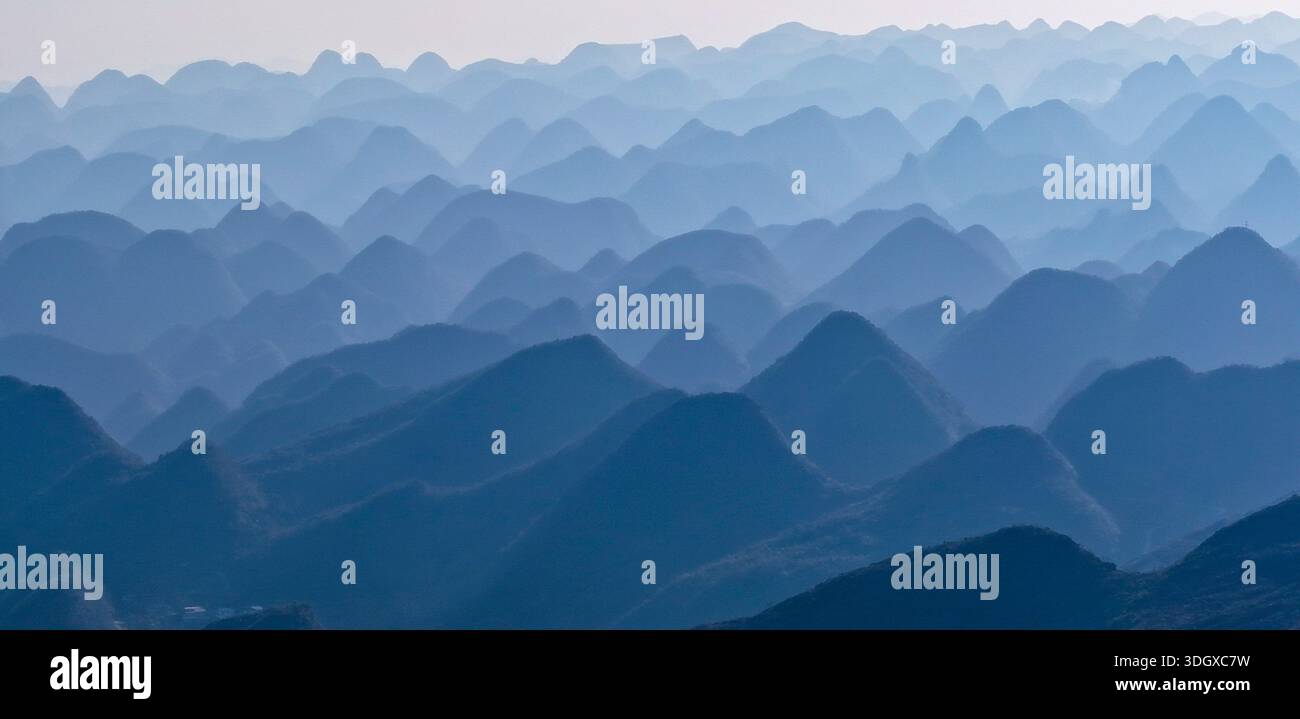XINGYI, CHINA - JANUARY 18, 2026 - The scenery of karst landforms in ...