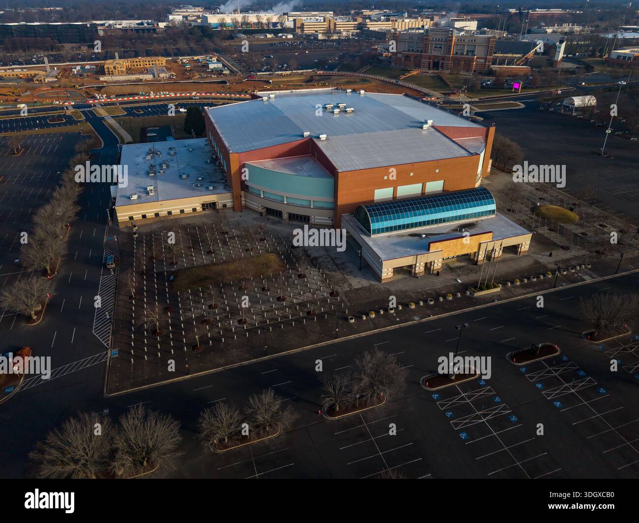 Aerial view of LJVM Coliseum captures Winston-Salem’s 14,665-seat arena ...