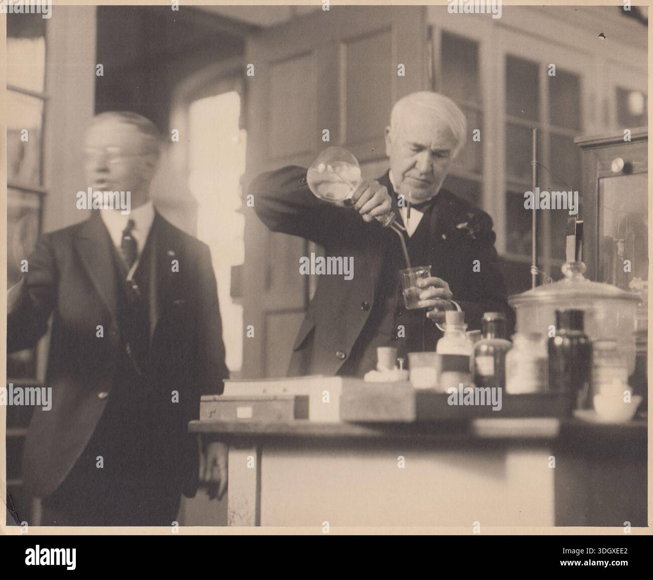 Thomas Edison pouring chemicals in the Chemistry Laboratory Balance ...