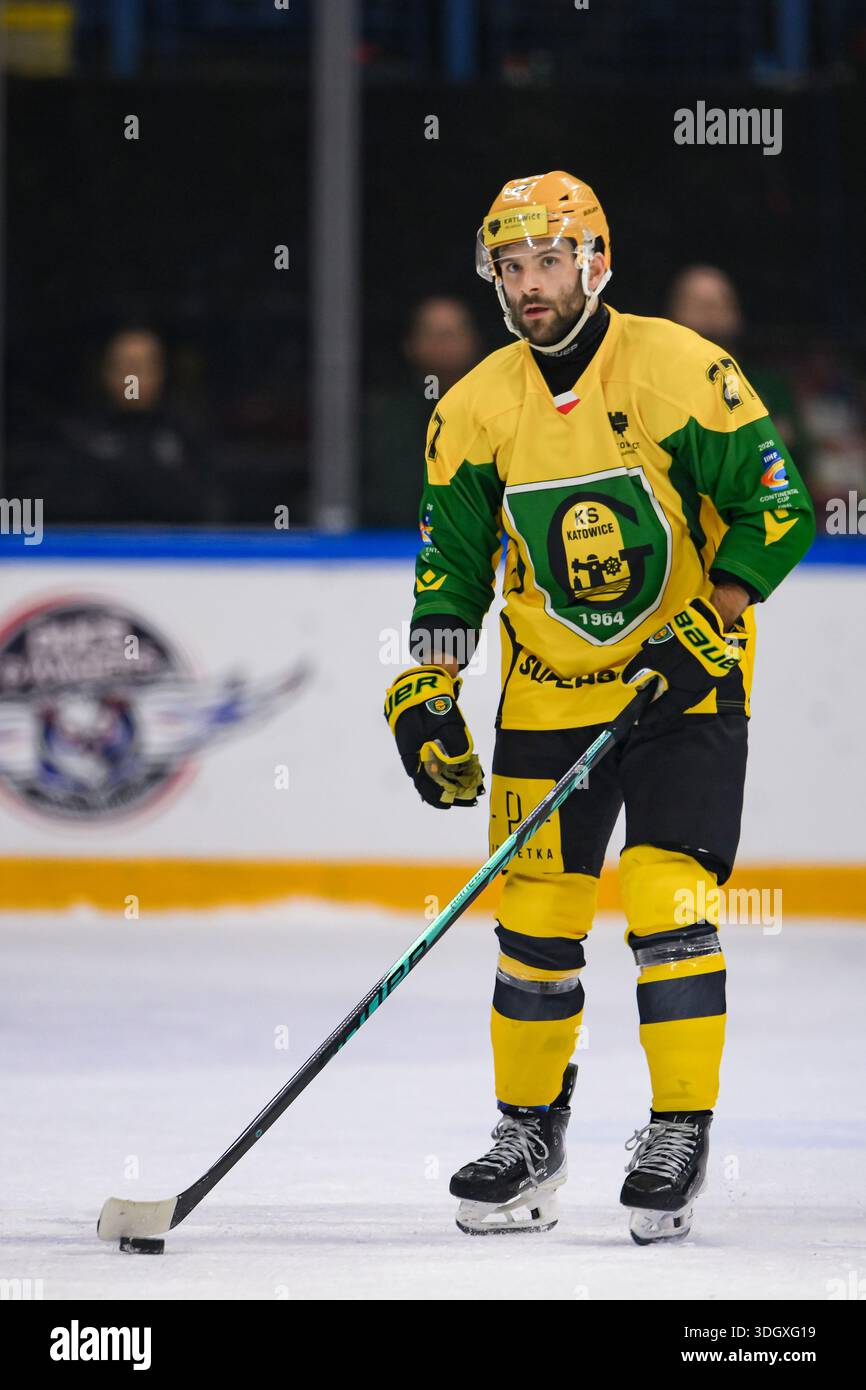 Stephen Anderson of GKS Katowice during the GKS Katowice v Herning Blue ...