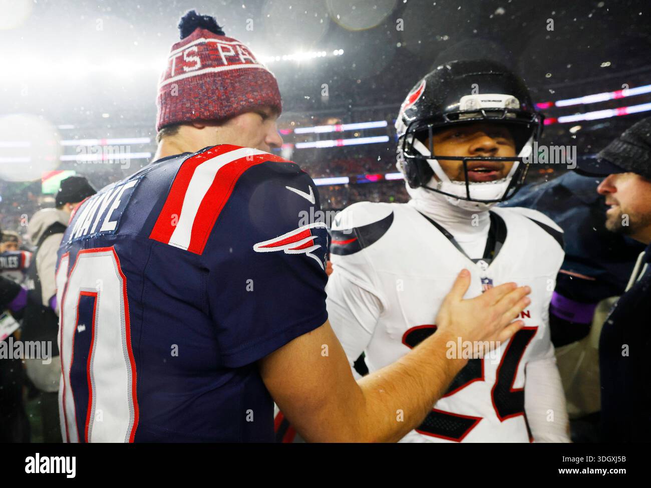 Foxborough, United States. 18th Jan, 2026. New England quarterback ...