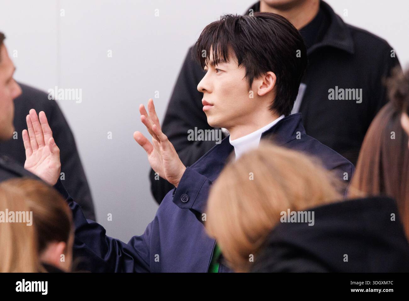Greg Hsu, arrives at the Prada fashion show during the Milan Fashion ...