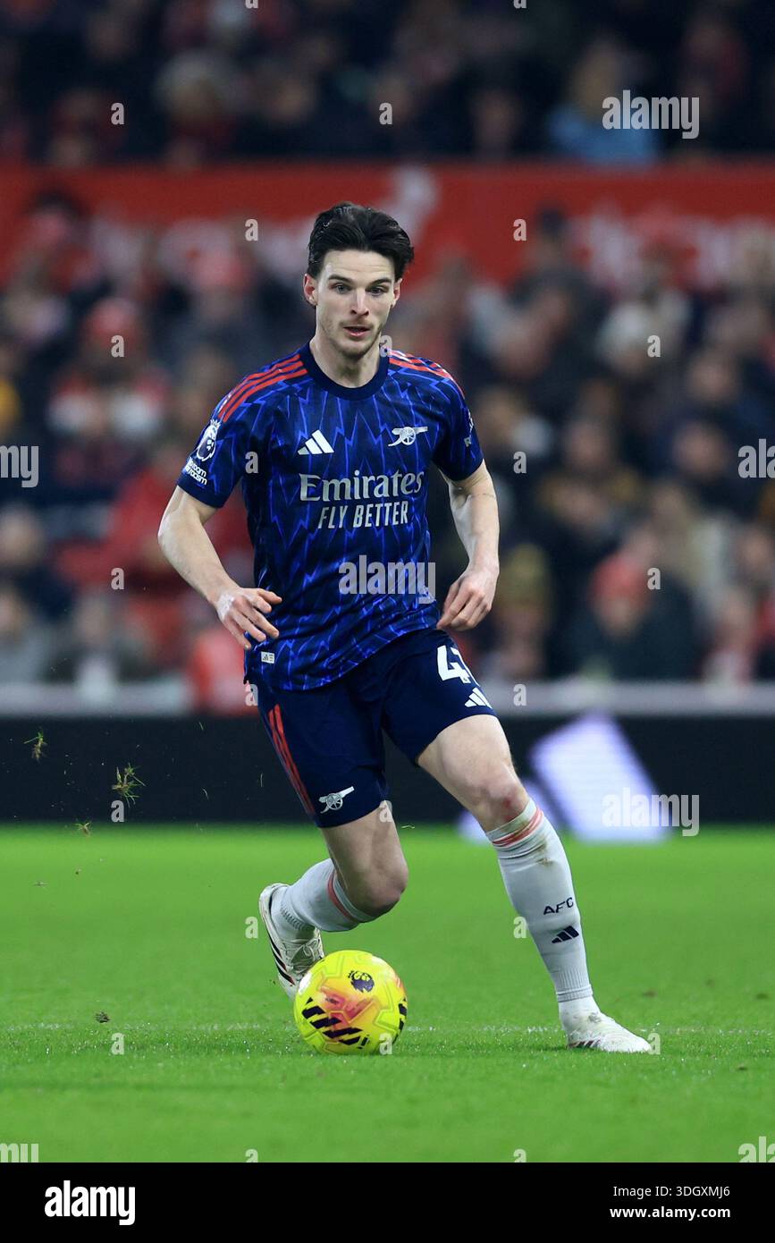 Nottingham, England, 17th January 2026. Declan Rice of Arsenal runs ...