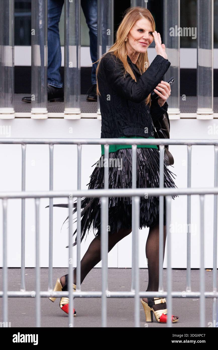 Anna Dello Russo leaves the Prada fashion show during the Milan Fashion ...