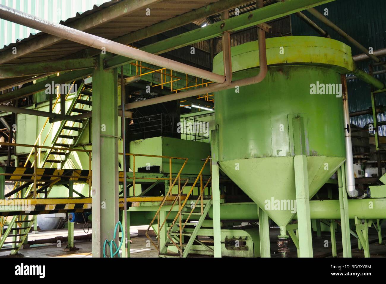 Detailed industrial view of a modern palm kernel recovery station ...