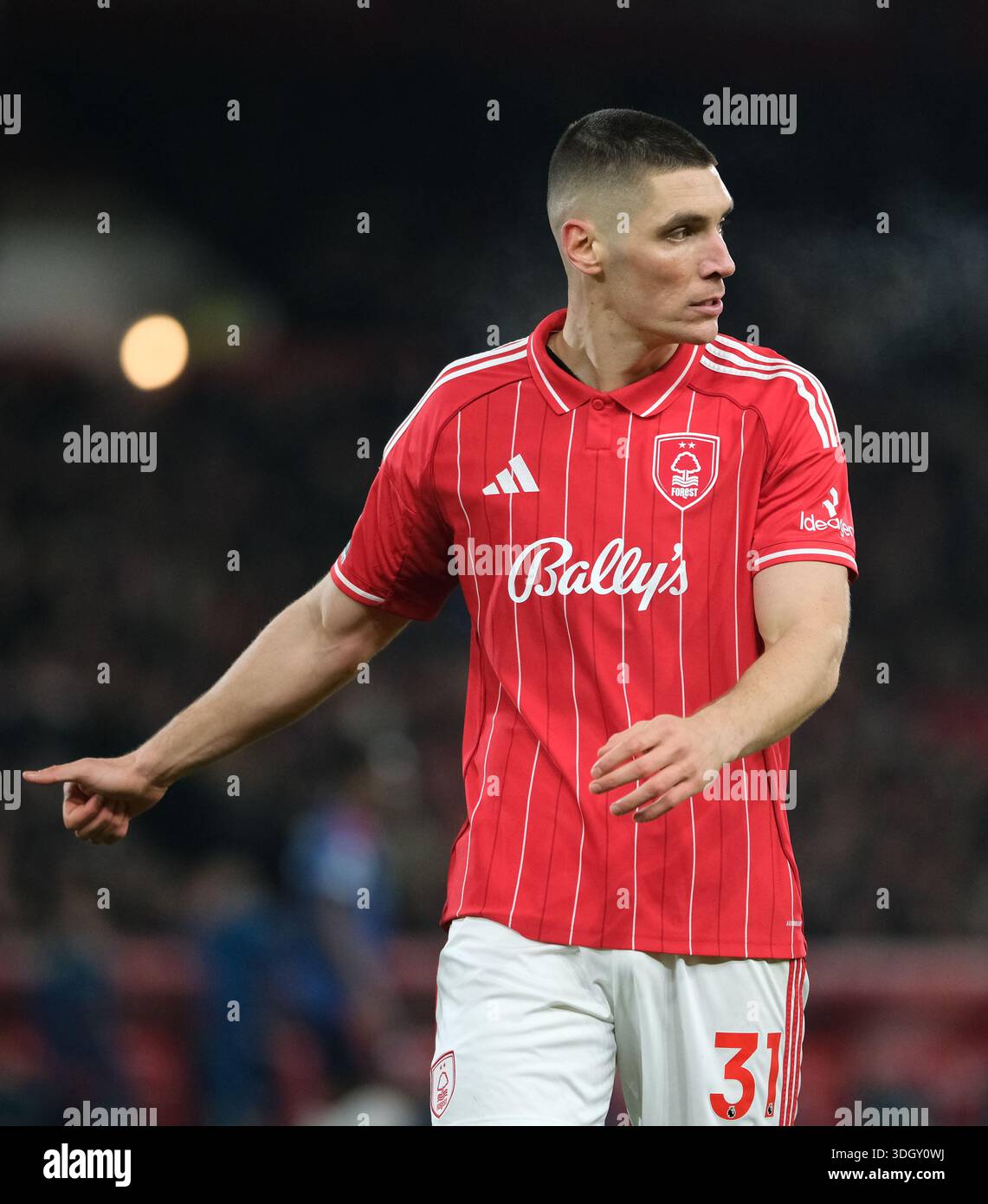 Nikola Milenkovic of Nottingham Forest seen during the Premier league ...