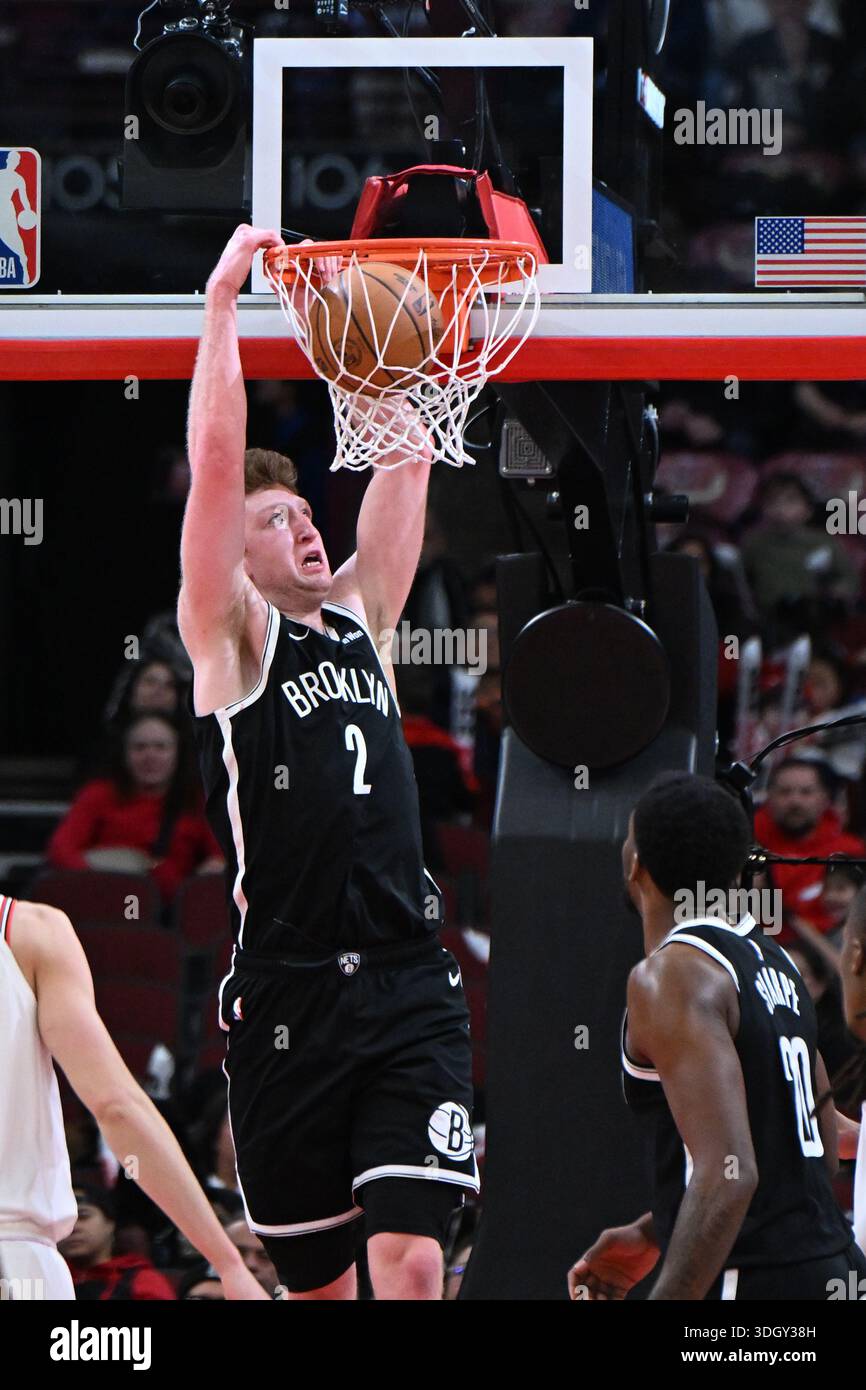 Brooklyn Nets' Danny Wolf (2) dunks during the second half of an NBA ...