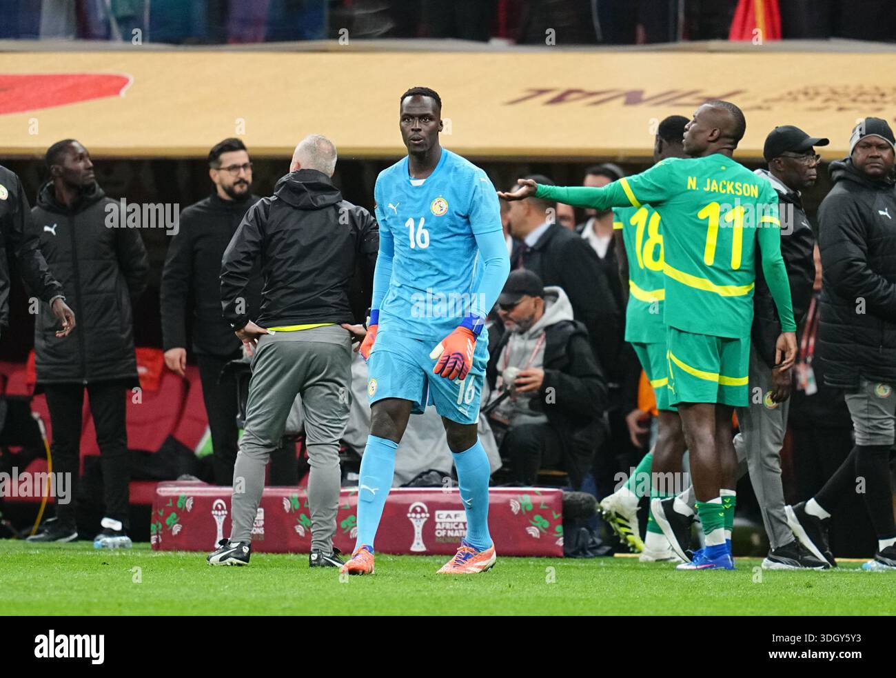 January 18 2026: Edouard Osoque Mendy of Senegal looks on during a 2025 ...