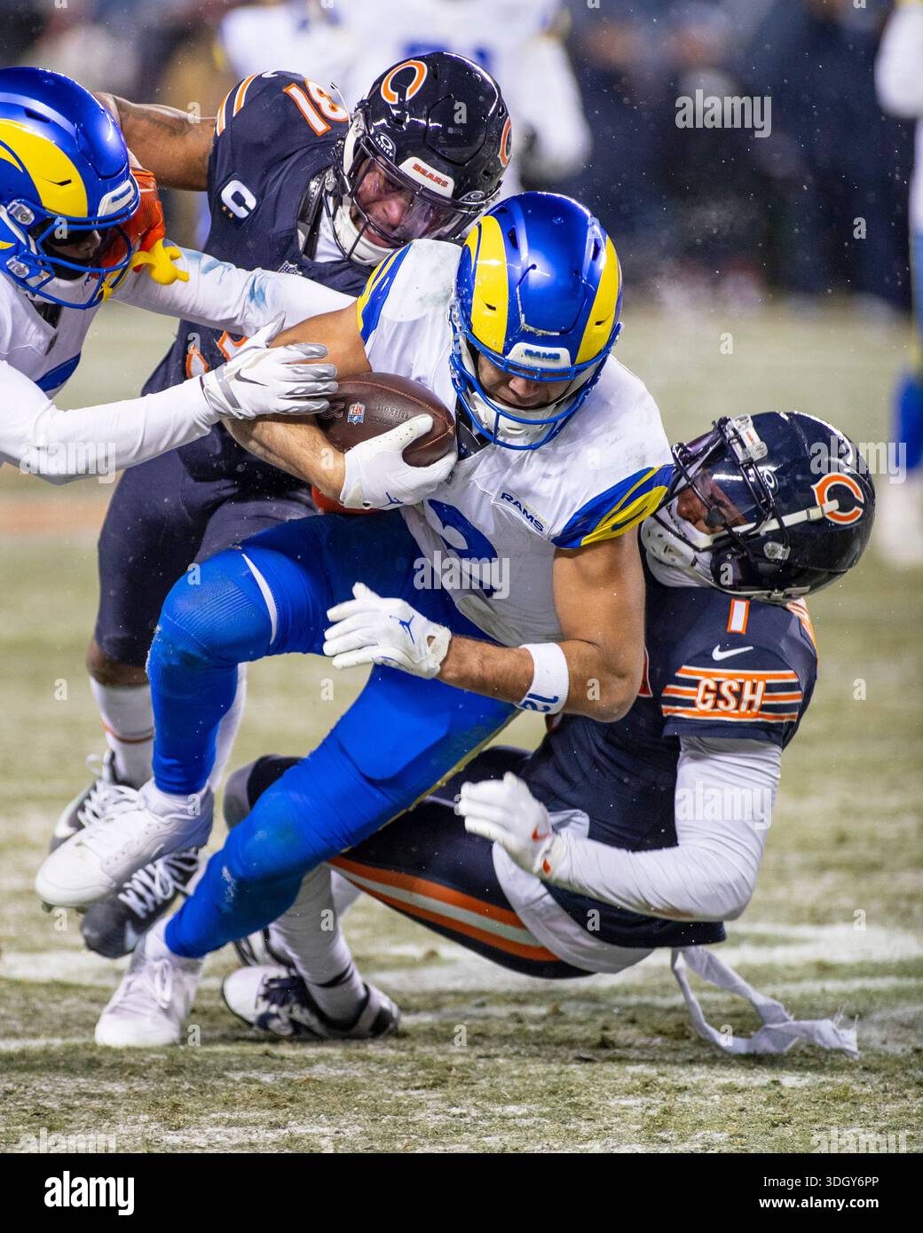 January 18, 2026: Chicago Bears Jaylon Johnson (1) tackles Los Angeles ...