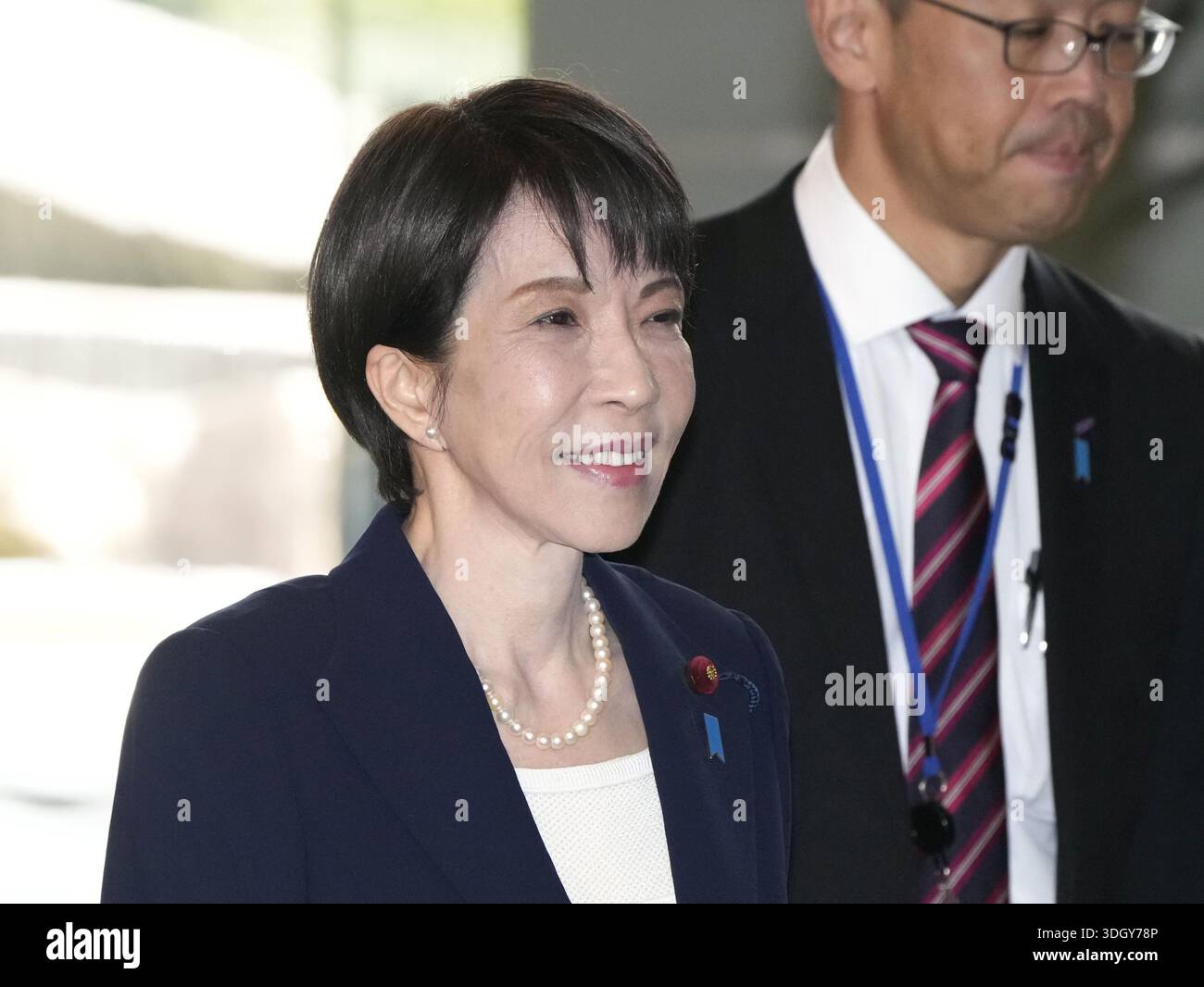 Japanese Prime Minister Sanae Takaichi arrives at the premier's office ...