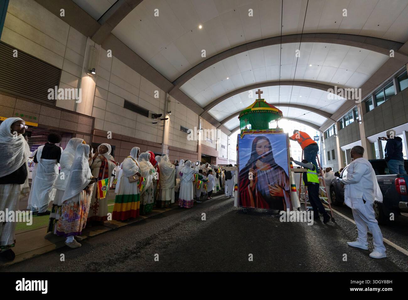 Seattle, Washington, USA. 18 January 2026. Congregants of the Ethiopian ...