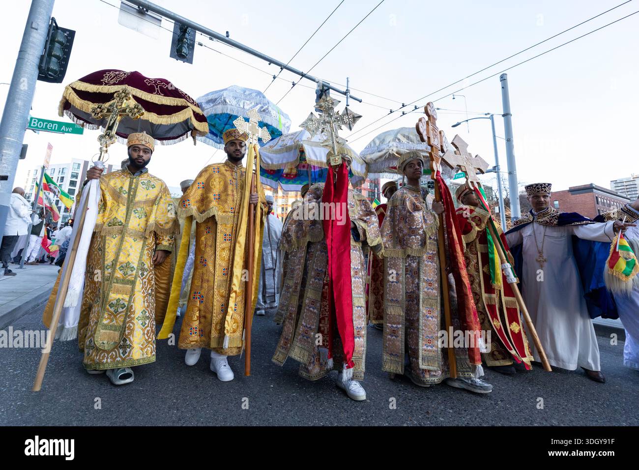 Seattle, Washington, USA. 18 January 2026. Priests of the Ethiopian ...