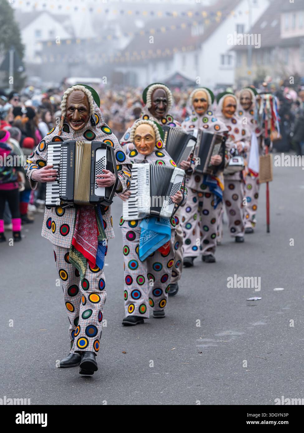 Sigmarswangen, Germany. 18th Jan, 2026. The jester figure "Schantle" of ...
