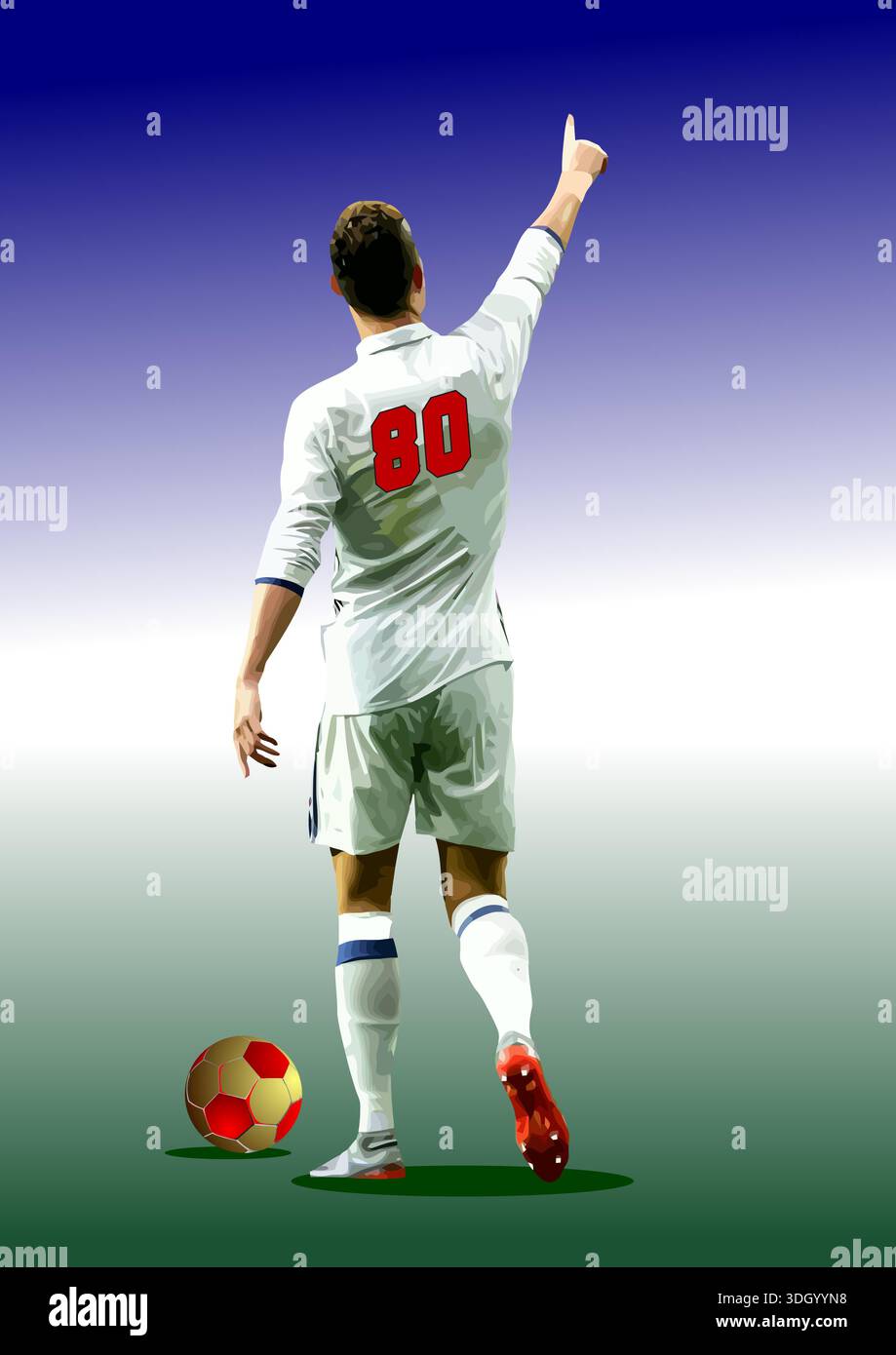 Football celebrating finger up Stock Vector Images - Alamy