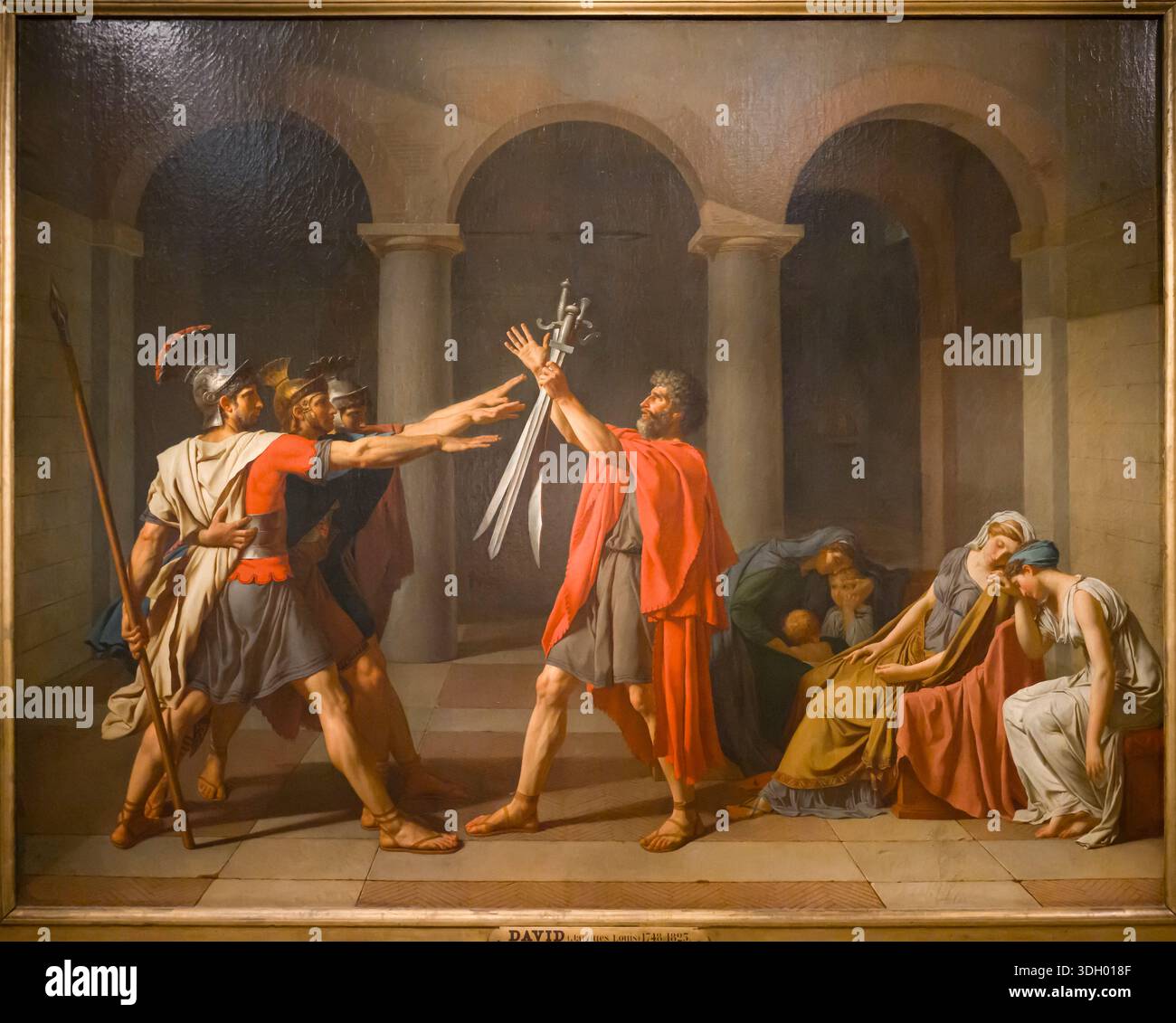 Paris, France - 01 16 2026: Le Louvre museum. The Oath of the Horatii ...