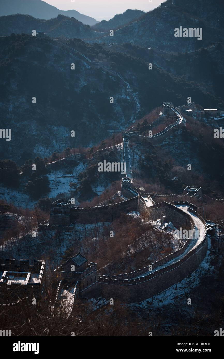 Tourists walks on Juyongguan section of the Great Wall, on the ...