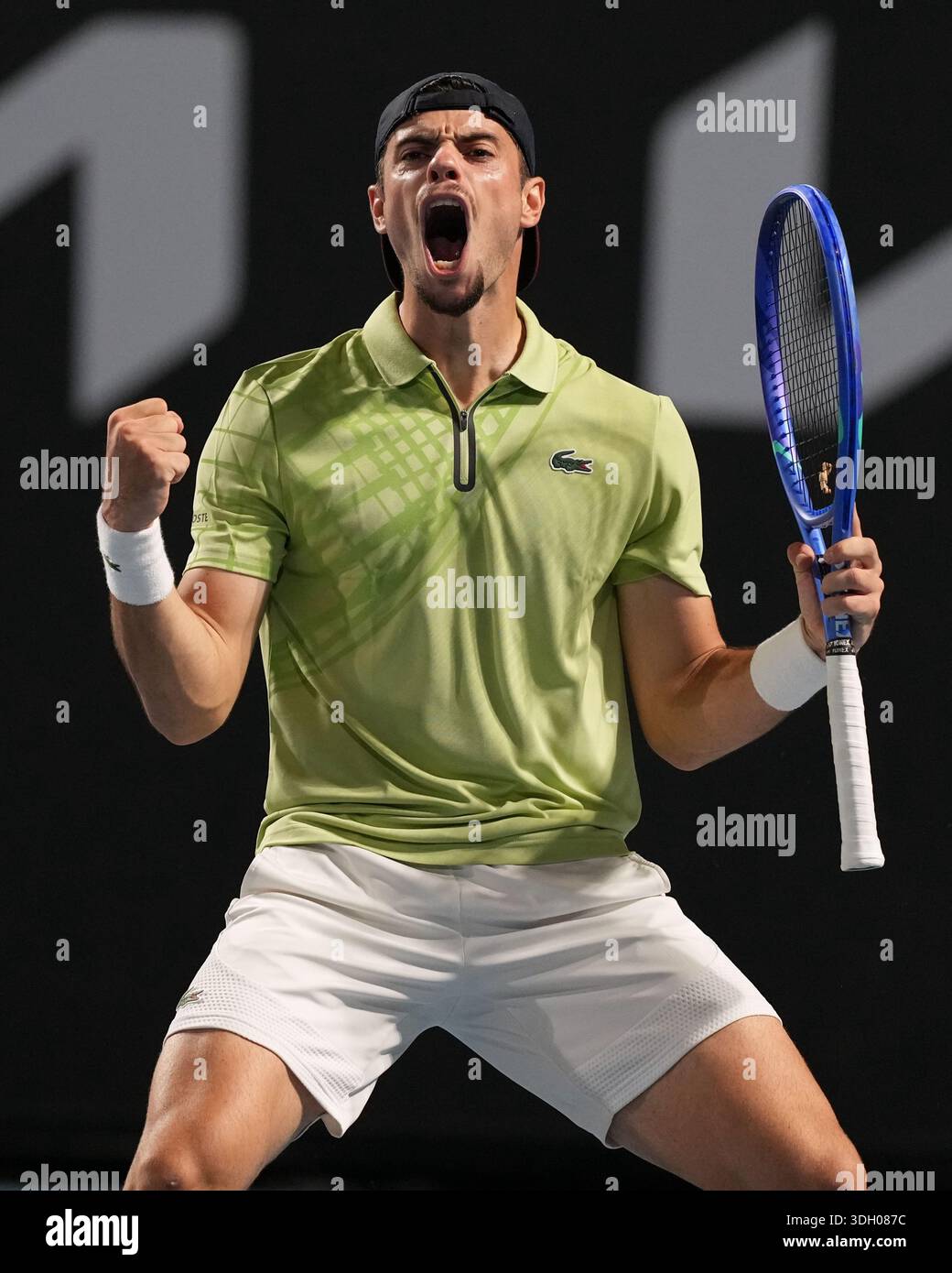 Arthur Gea of France celebrates after defeating Jiri Lehecka of the ...