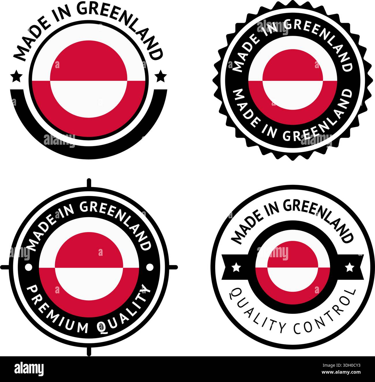 National flag of the Greenland, set flat vector icons Stock Vector ...