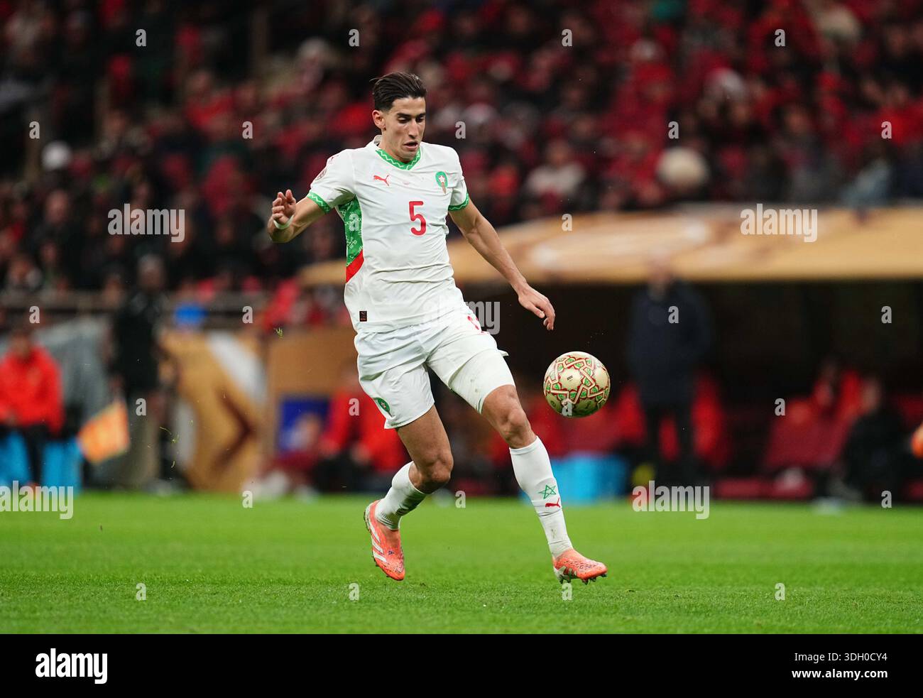 January 18 2026: Nayef Aguerd of Morocco controls the ball during a ...
