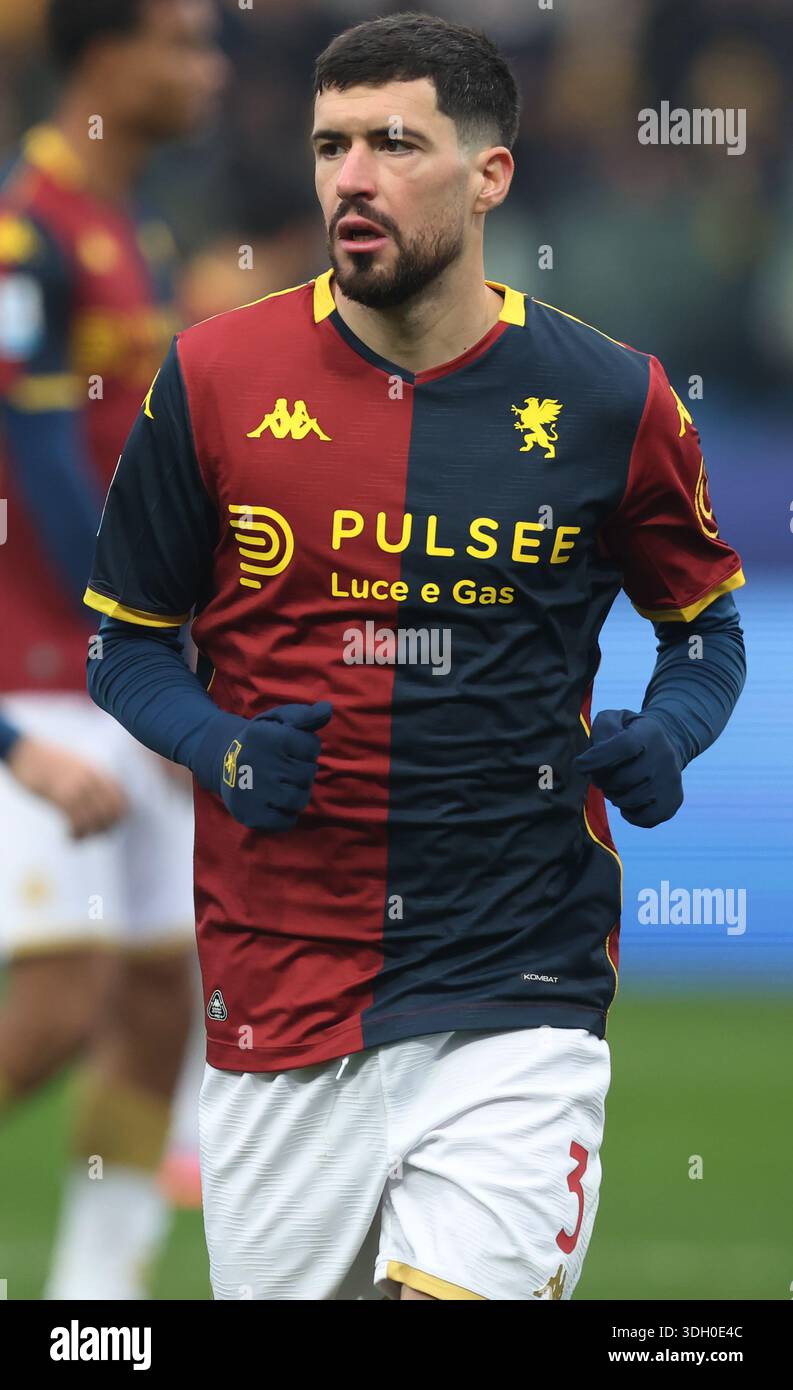Genoa’s Aaron Martin during the Serie A soccer match between Parma and ...