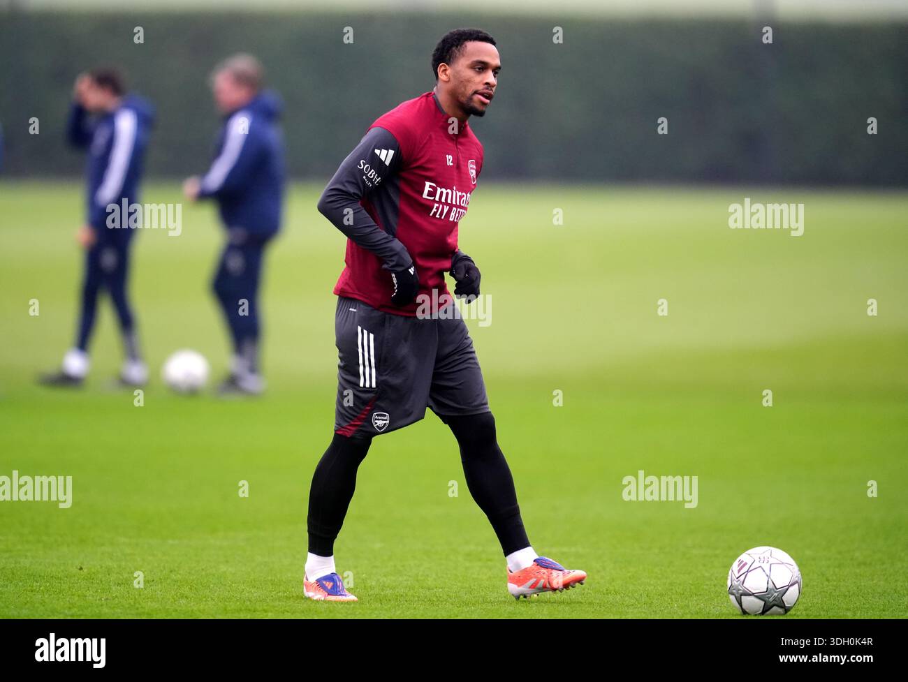 Arsenal's Jurrien Timber during a training session at the Sobha Realty ...