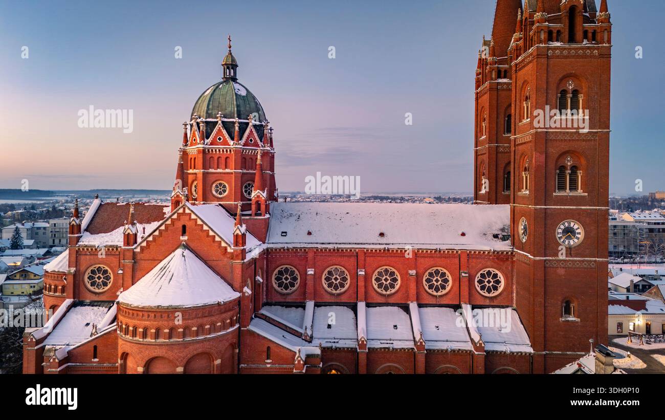 Aerial photo of the St. Peter Cathedral covered with snow on January 9 ...