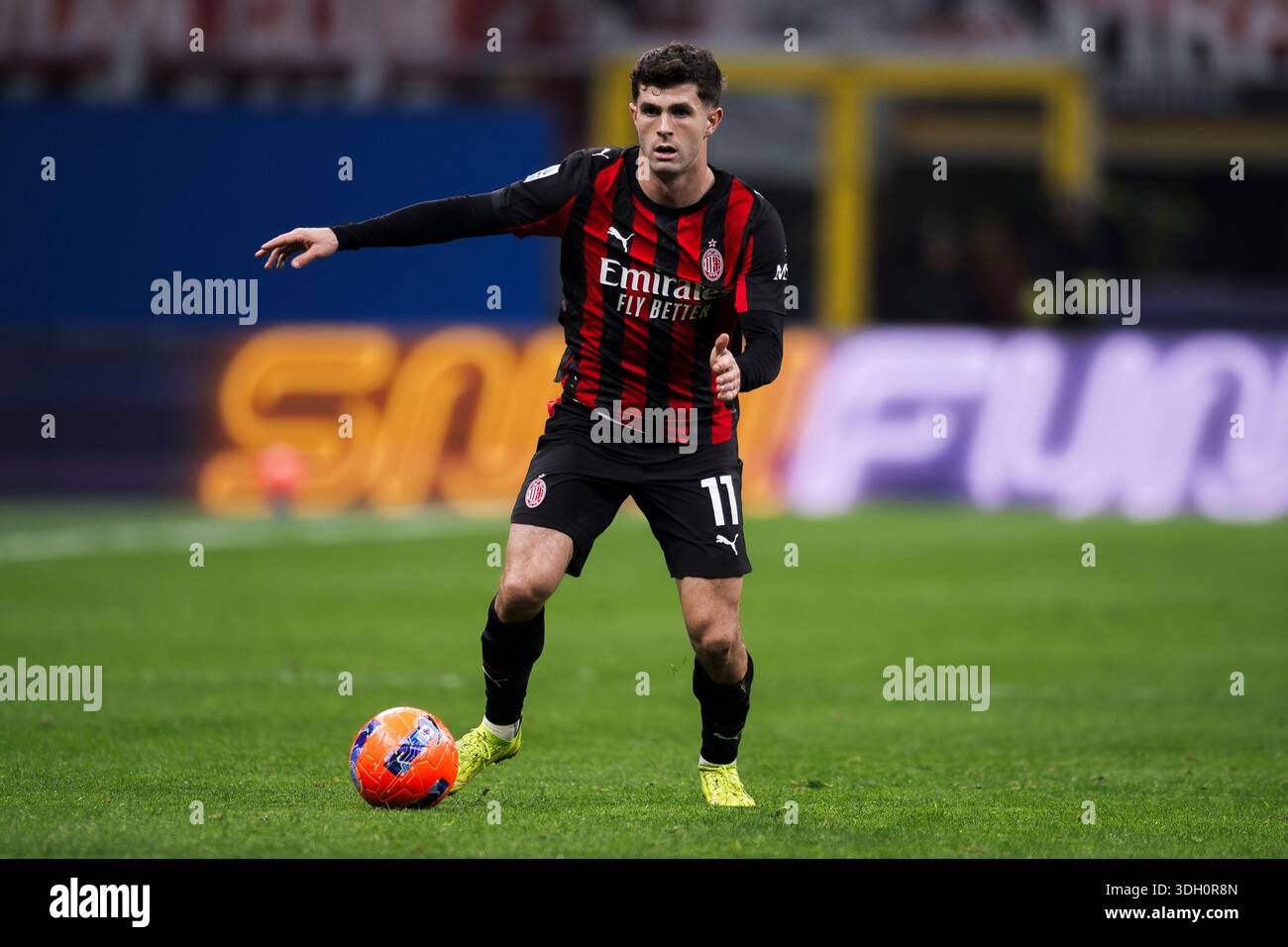 Christian Pulisic of AC Milan in action during the Serie A football ...