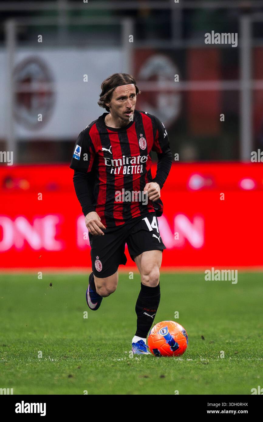 Luka Modric of AC Milan in action during the Serie A football match ...