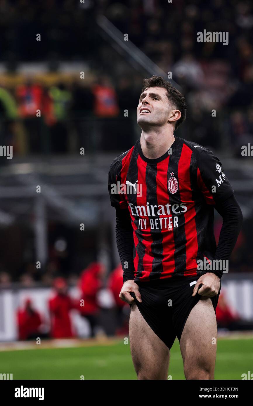 Christian Pulisic of AC Milan looks dejected during the Serie A ...