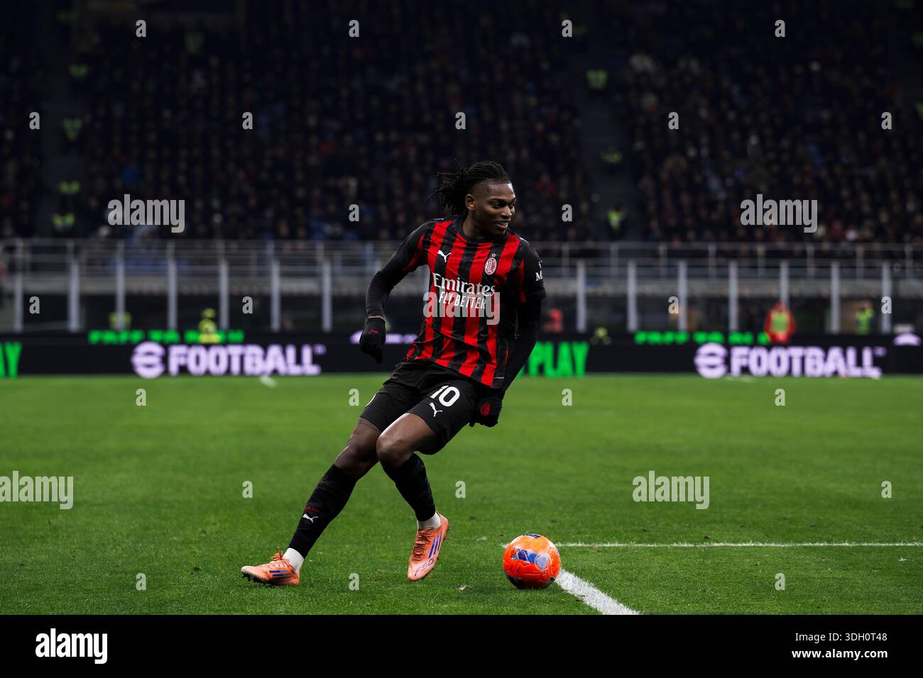 Rafael Leao of AC Milan in action during the Serie A football match ...