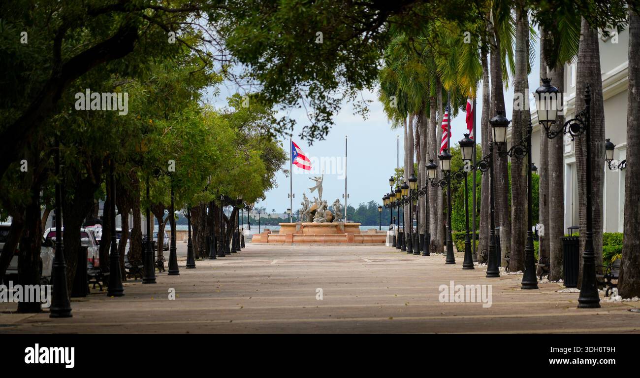 The beautiful Paseo de la Princesa walkway leading to the Fuente Raíces ...