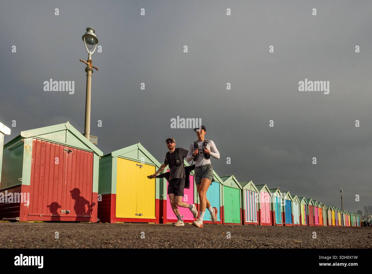 Brighton, January 19th 2026: Runners enjoying the bright morning ...
