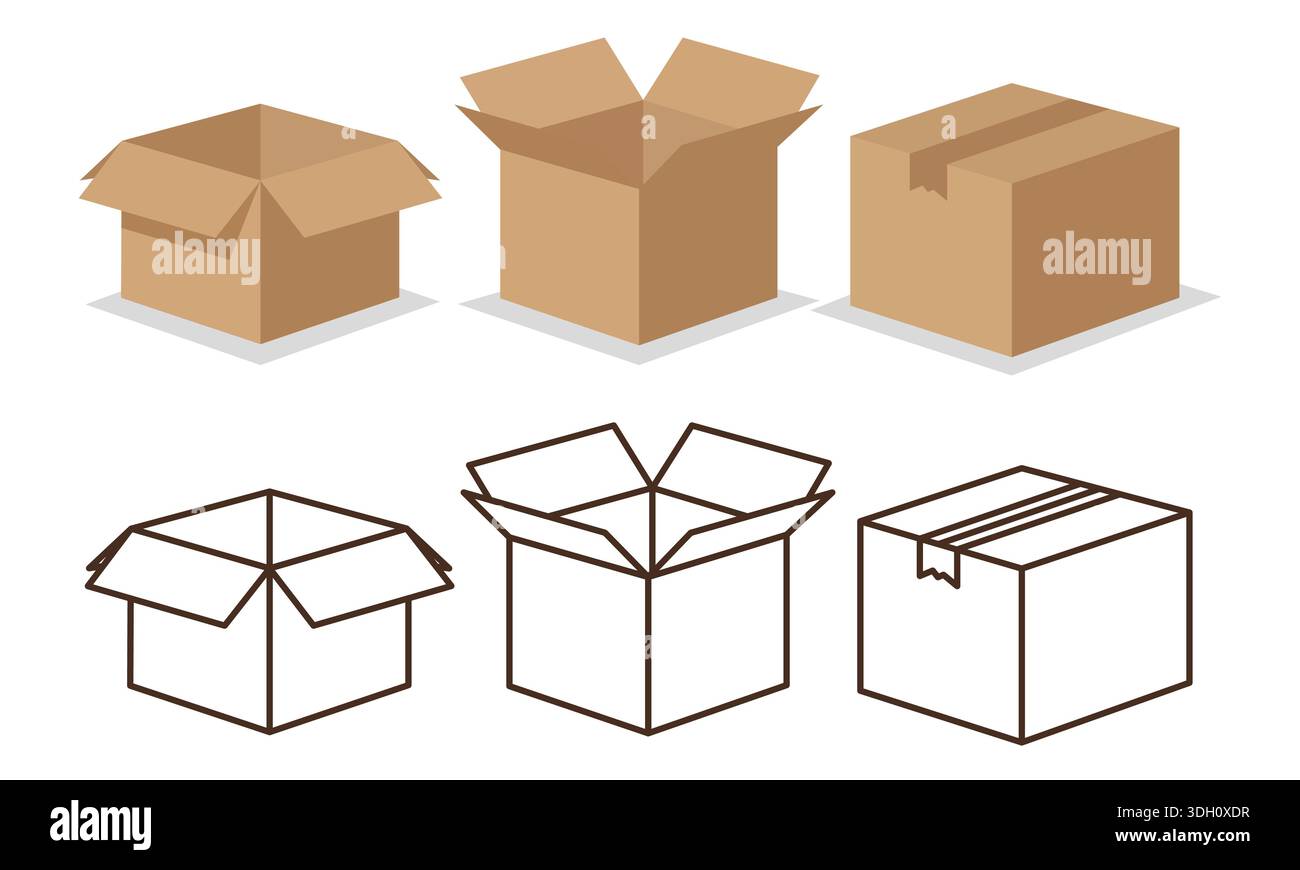 Box supplies Stock Vector Images - Alamy