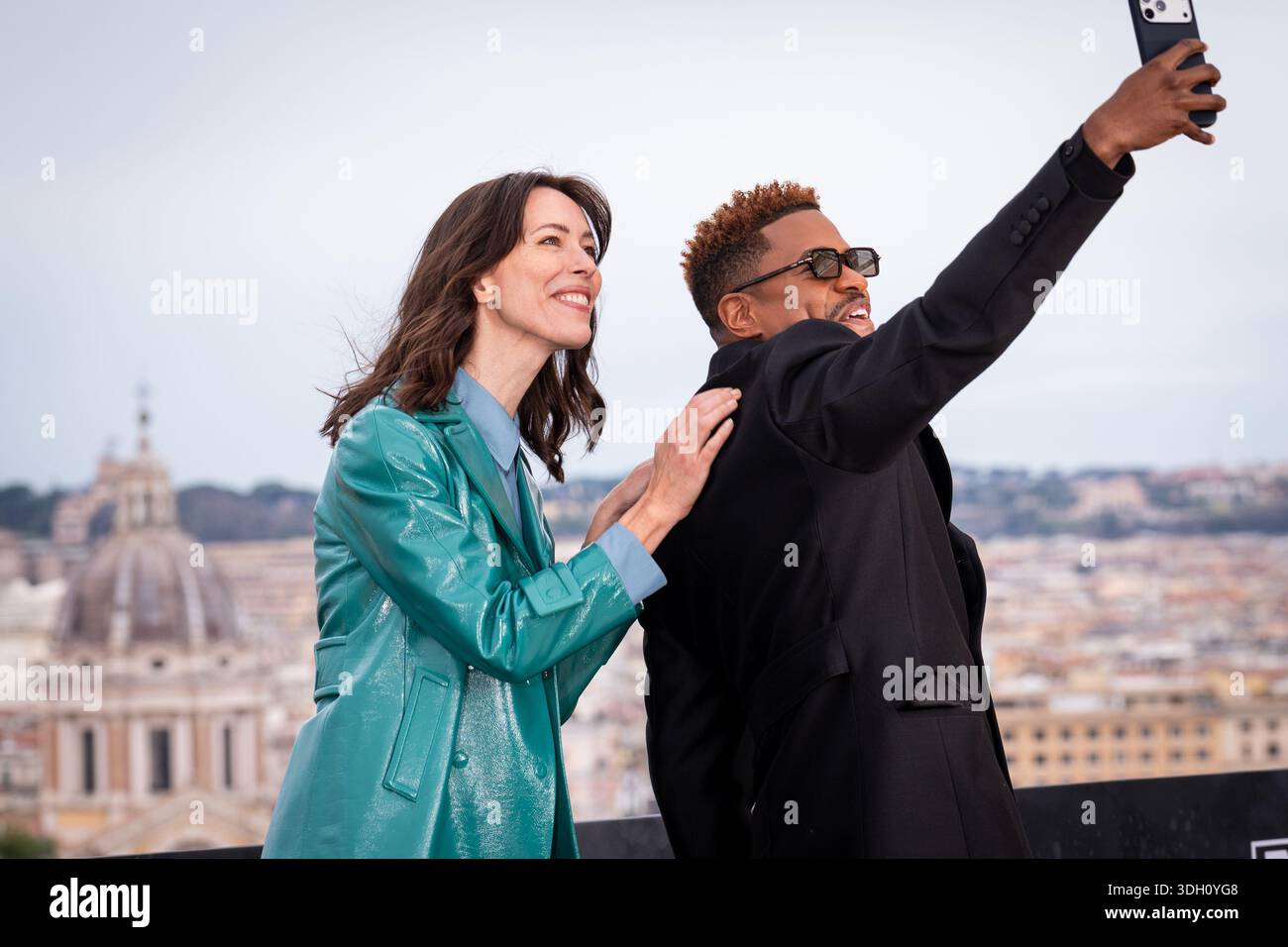 Rome, Italy. 19th Jan, 2026. Rebecca Hall and Jeremy Pope attend the ...