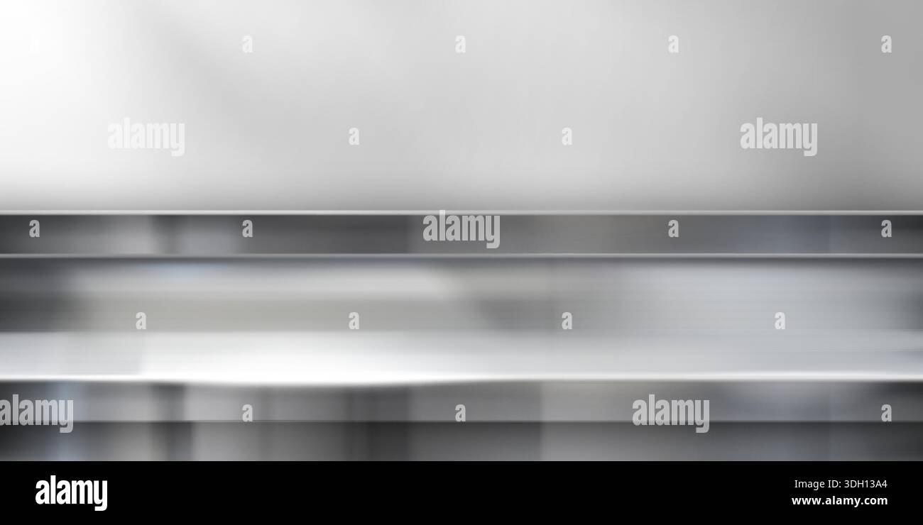 Glossy stainless steel table surface. Vector realistic illustration of ...